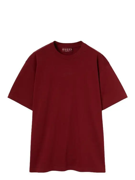 Gucci Cotton Jersey T-shirt With Logo - Bordeaux