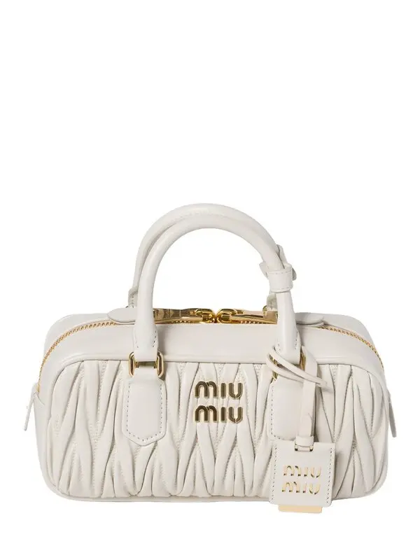 Miu Miu Arcadie Matelassé Nappa Leather Bag - White