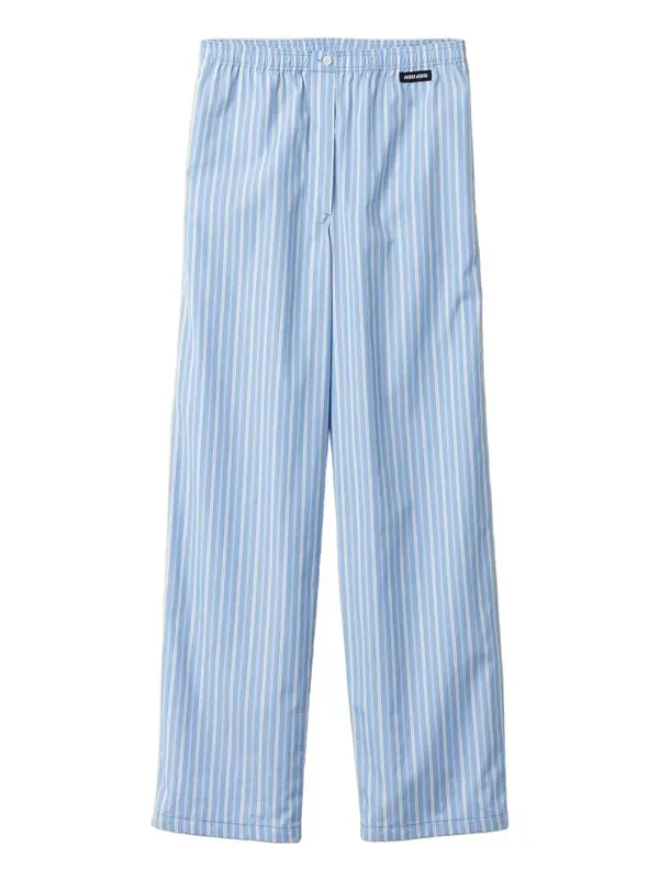 Miu Miu Striped Poplin Pajama Pants - Light Blue