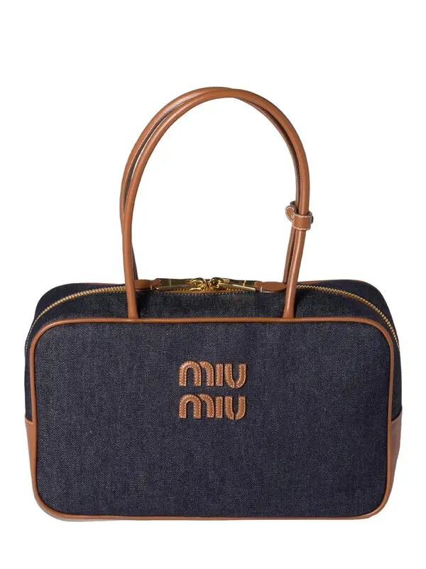 Miu Miu Beau Denim Bag - Blue/brandy