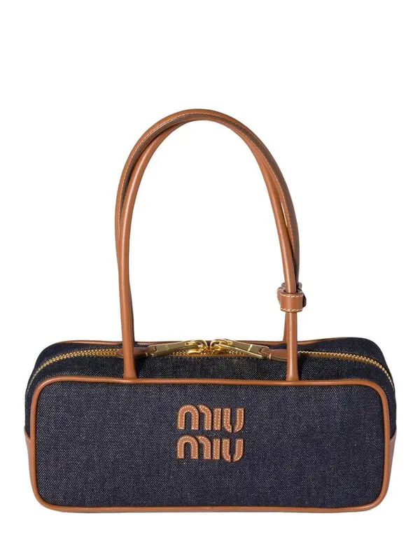 Miu Miu Beau Denim Bag - Blue/brandy