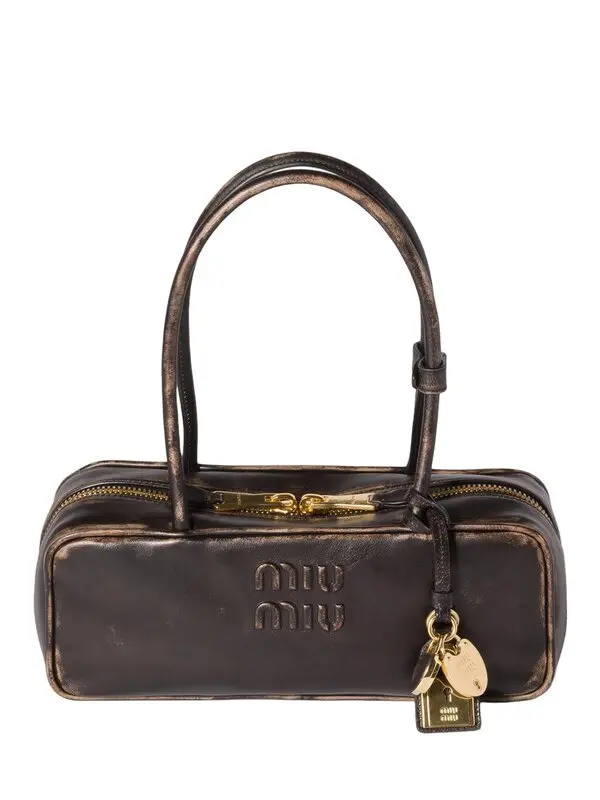 Miu Miu Beau Nappa Leather Bag - Coffee