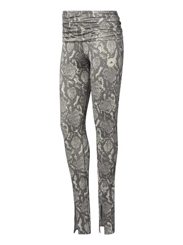 Stella McCartney Roll-top Split-cuff Graphic Print Leggings - Beige