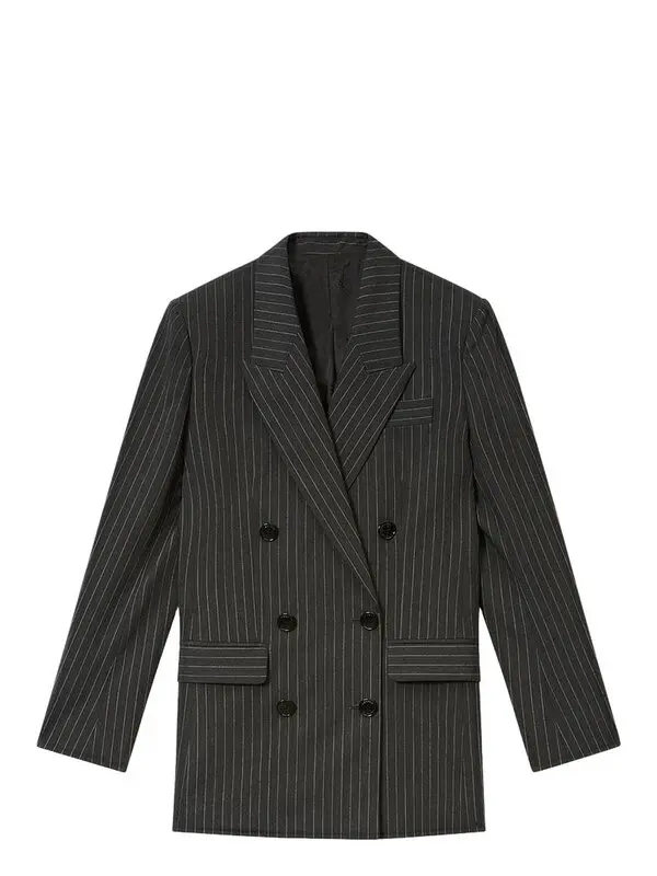 Isabel Marant Jevima Striped Wool-blend Jacket - Anthracite