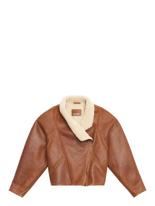 Isabel Marant Blondine Shearling Jacket - Cognac