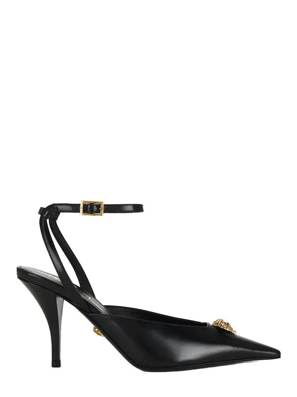 Versace Slingback Pump - Black & Gold