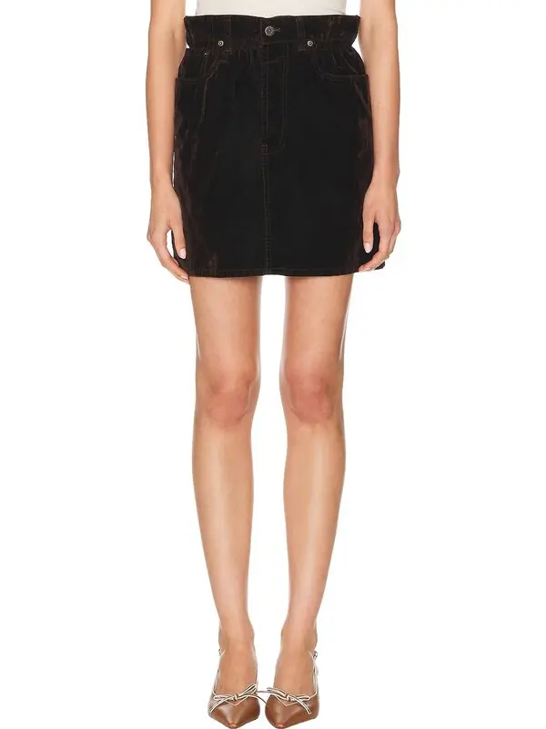 Miu Miu Velvet Mini Skirt - Marrone