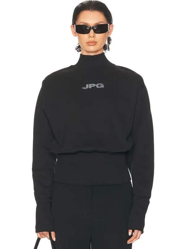 JEAN PAUL GAULTIER Cropped Jpg Sweater - Black & Dark Grey