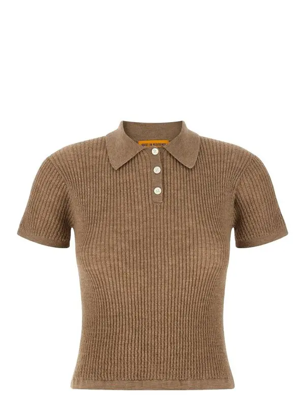 Guest In Residence Shrunken' Polo Shirt - Beige
