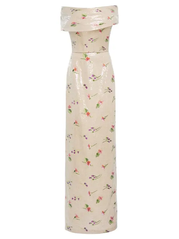 GRETA CONSTANTINE Corlux Embellished Gown - Ivory