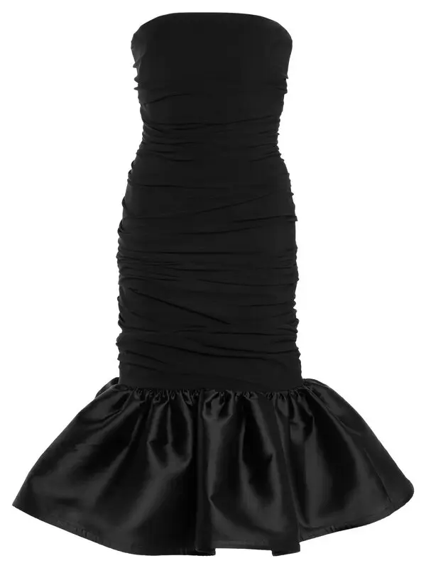 GRETA CONSTANTINE Crane Strapless Ruffled Dress - Black