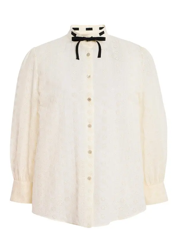 Valentino Garavani Embroidered Poplin Shirt - Ivory