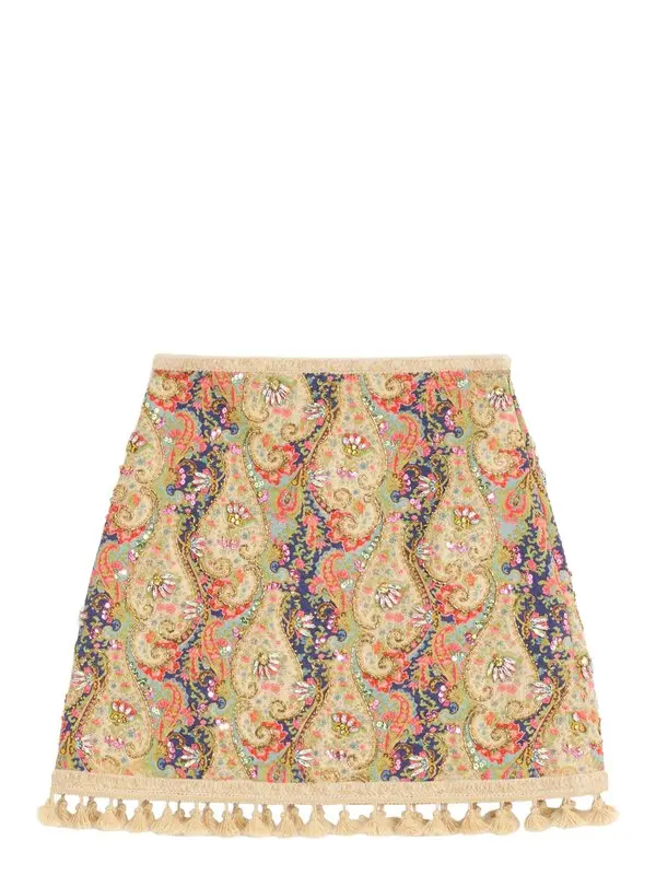 Valentino Garavani Embroidered Cotton Mini Skirt - Multi