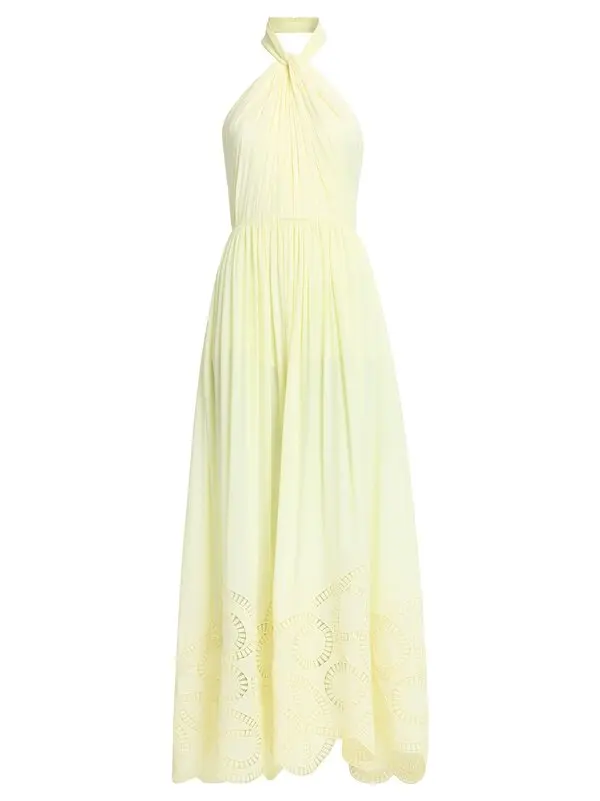 Elie Saab Macrame Embroidered Midi Dress - Yellow