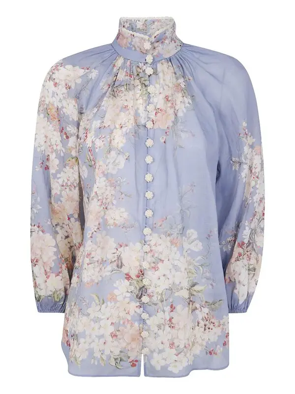 Zimmermann Cascadian Billow Blouse - Blue