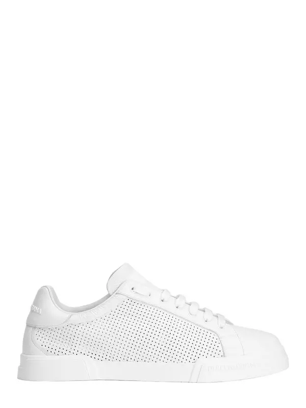 Dolce & Gabbana Portofino Light Strobel Calfskin Sneakers - White