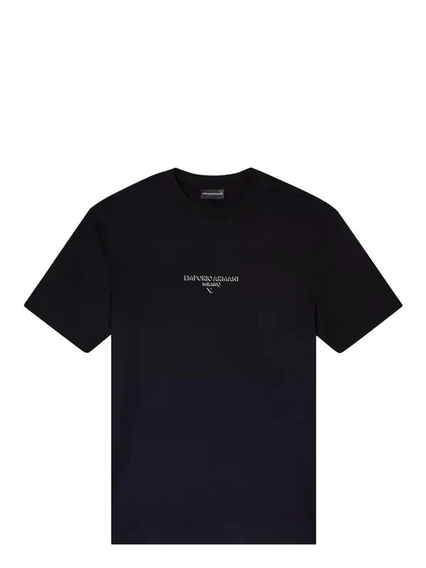 Emporio Armani Logo-embroidered T-shirt - Black