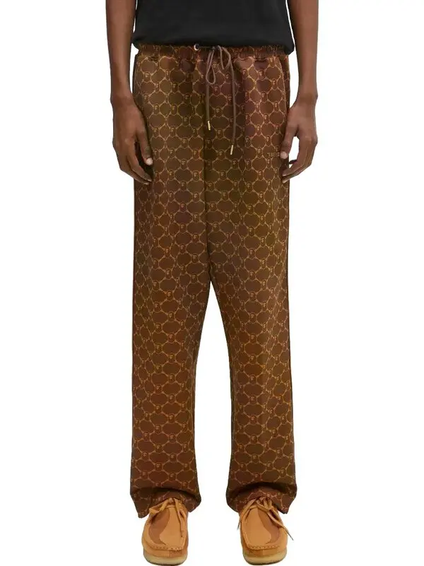A BATHING APE Logo-print Side-stripe Trousers - Brown