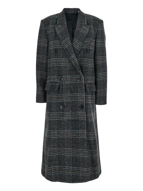 Isabel Marant Lexana Double-breasted Check Wool Coat - Grey