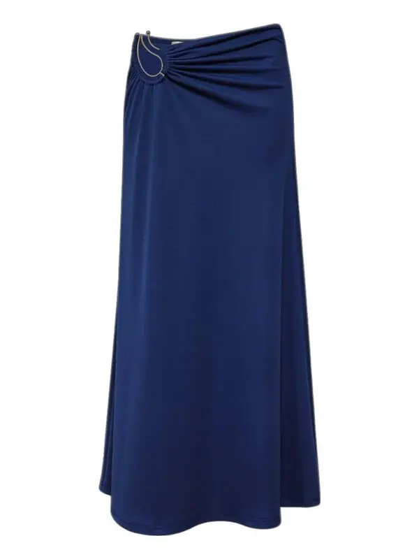 Christopher Esber Paisley Ruched Maxi Skirt - Blue