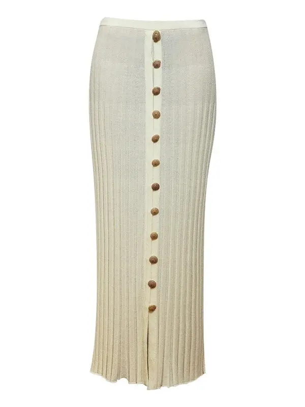 Christopher Esber Sundial Shell Sunray Knit Skirt - White