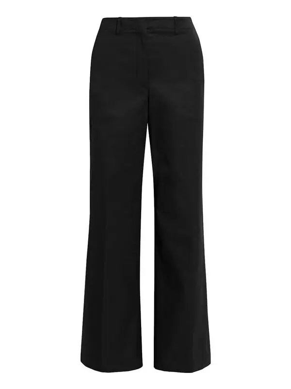 Theory Cotton-blend Twill Wide-leg Pants - Black