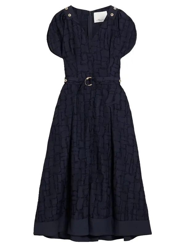 3.1 Phillip Lim Tulip Fil Coupé Midi Dress - Midnight Blue