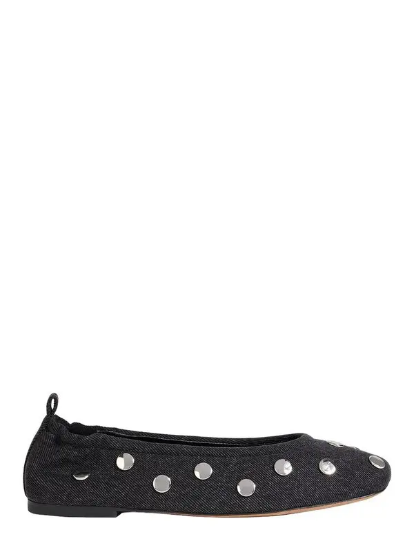 3.1 Phillip Lim Studded Denim Ballet Flats - Black