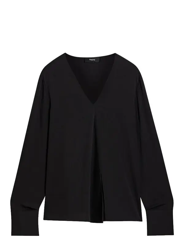 Theory Silk Crepe De Chine Top - Black