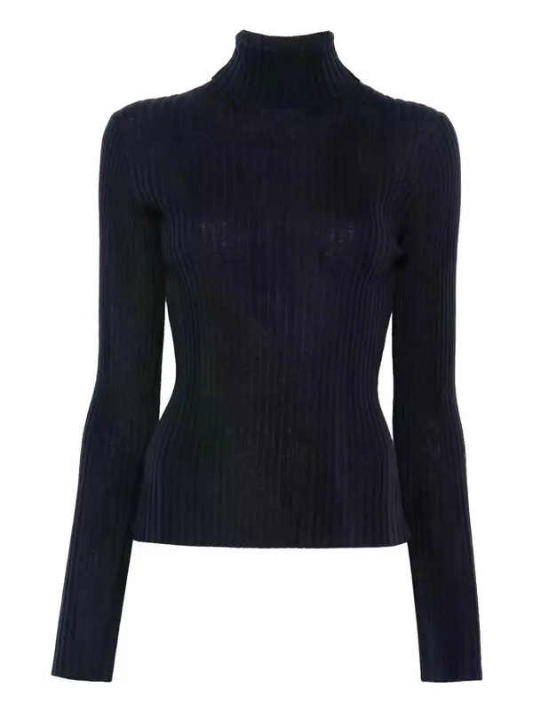 Soeur Ribbed High-neck Sweater - Blue
