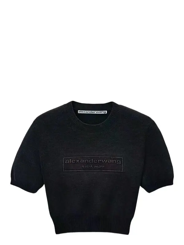 Alexander Wang Logo-embossed Knit Top - Black