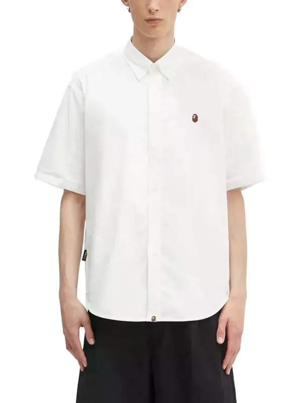 A BATHING APE One Point Embroidered Short-sleeve Shirt - White