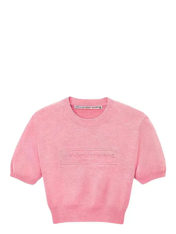 Alexander Wang Logo-embossed Knit Top - Pink