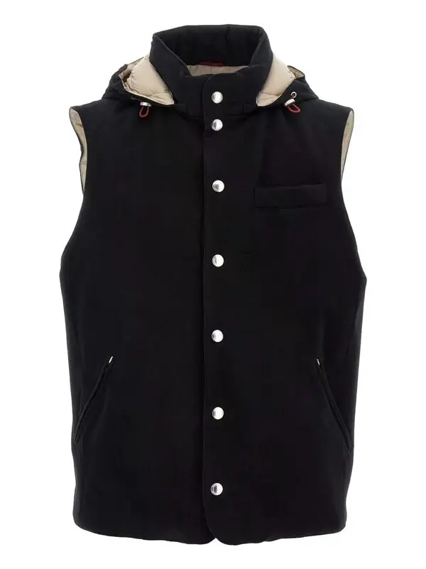 Brunello Cucinelli Padded Wool Vest - Black