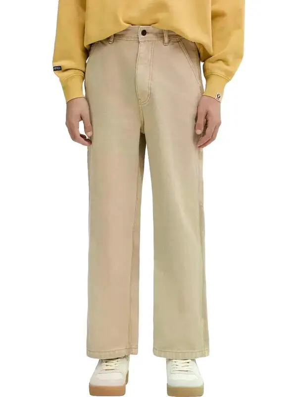 A BATHING APE Logo-patch Trousers - Neutrals