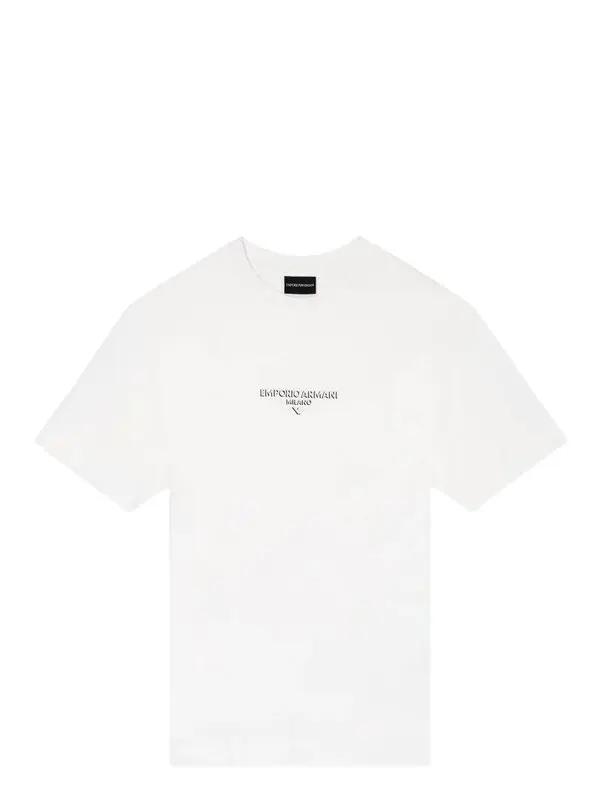 Emporio Armani Logo-embroidered T-shirt - White