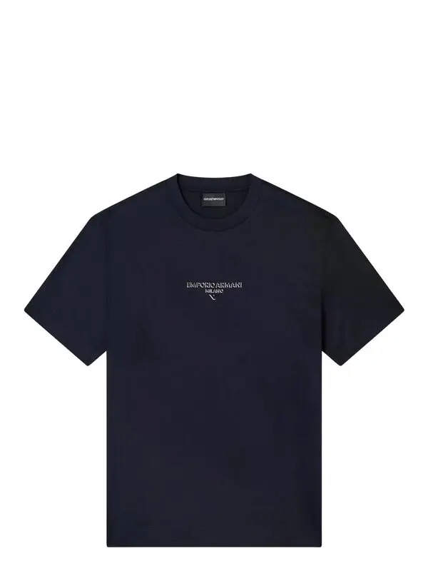 Emporio Armani Logo-embroidered T-shirt - Blue