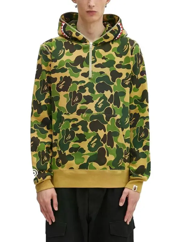 A BATHING APE Camouflage Zip-up Hoodie - Green