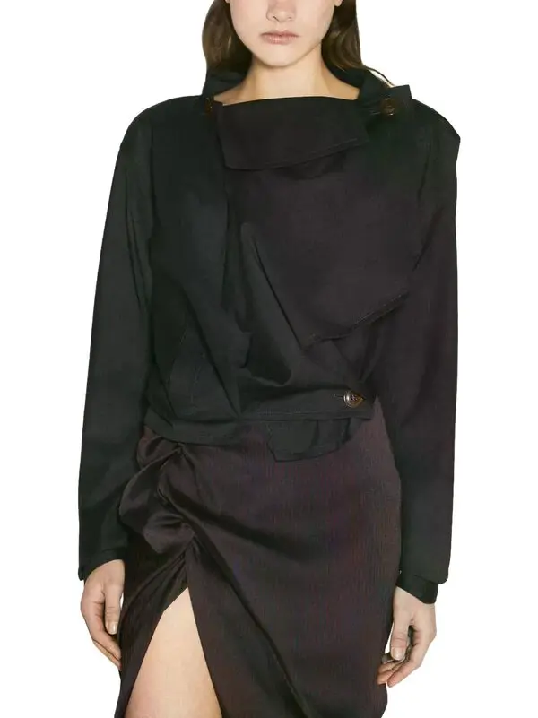 VIVIENNE WESTWOOD Draped Asymmetrical Shirt - Black