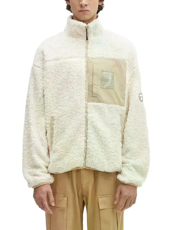 AAPE BY *A BATHING APE® Aape Now Panelled Fleece Jacket - Neutrals