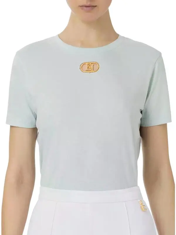 Elisabetta Franchi Logo Plaque T-shirt - Blue