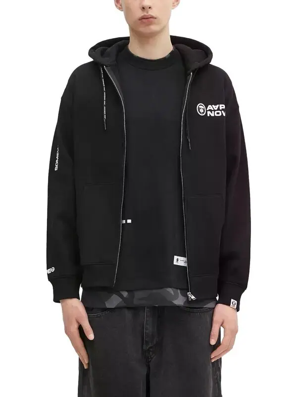 AAPE BY *A BATHING APE® Now Logo Zip-up Hoodie - Black