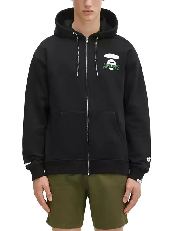 AAPE BY *A BATHING APE® Logo-print Zip-up Hoodie - Black