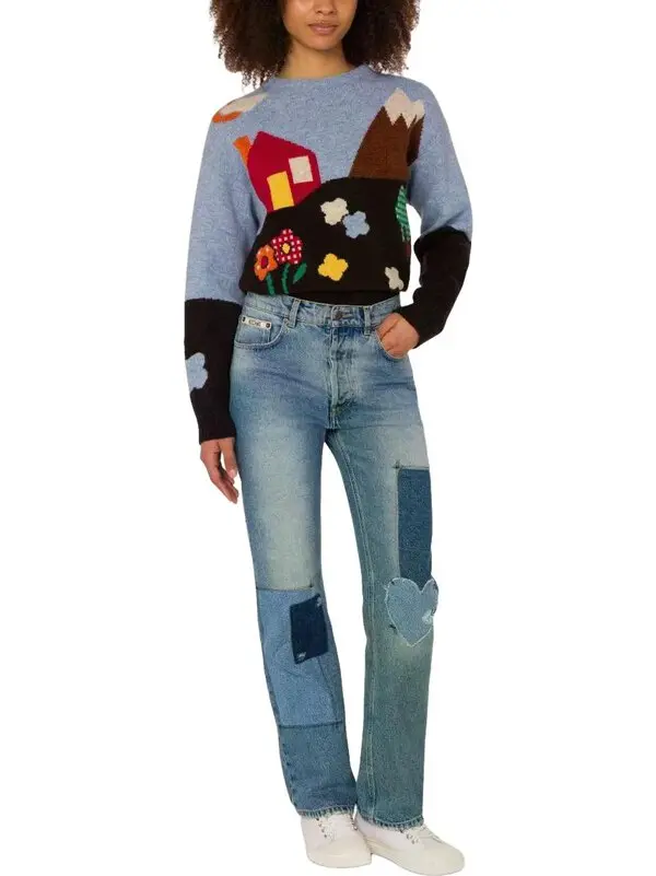 Moschino Patchwork Straight-leg Jeans - Blue