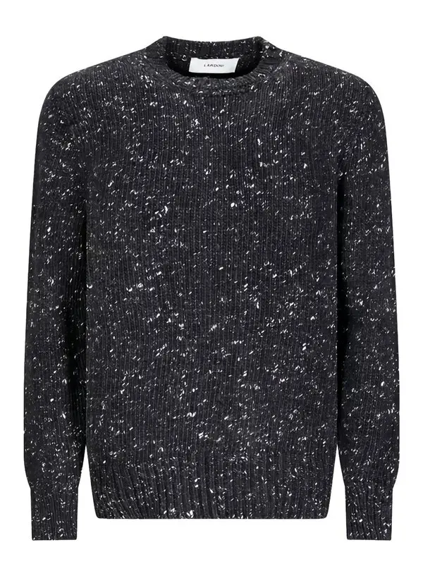 LARDINI Speckled Ribbed Sweater - Black
