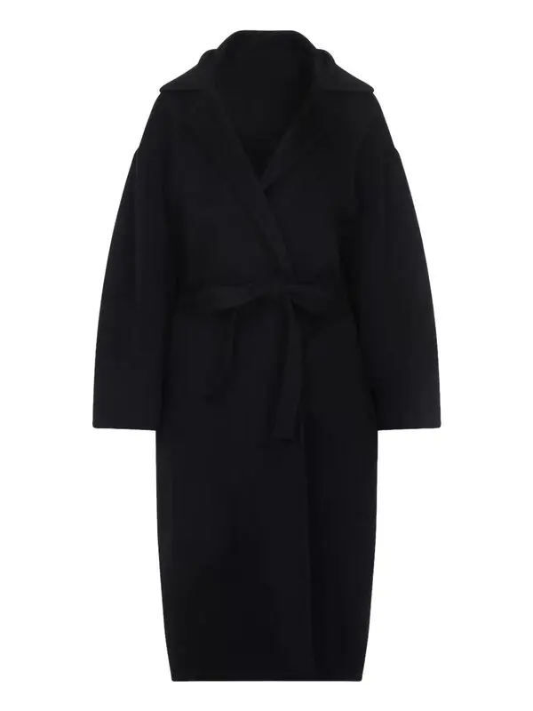 Alberta Ferretti Belted Wool Coat - Black