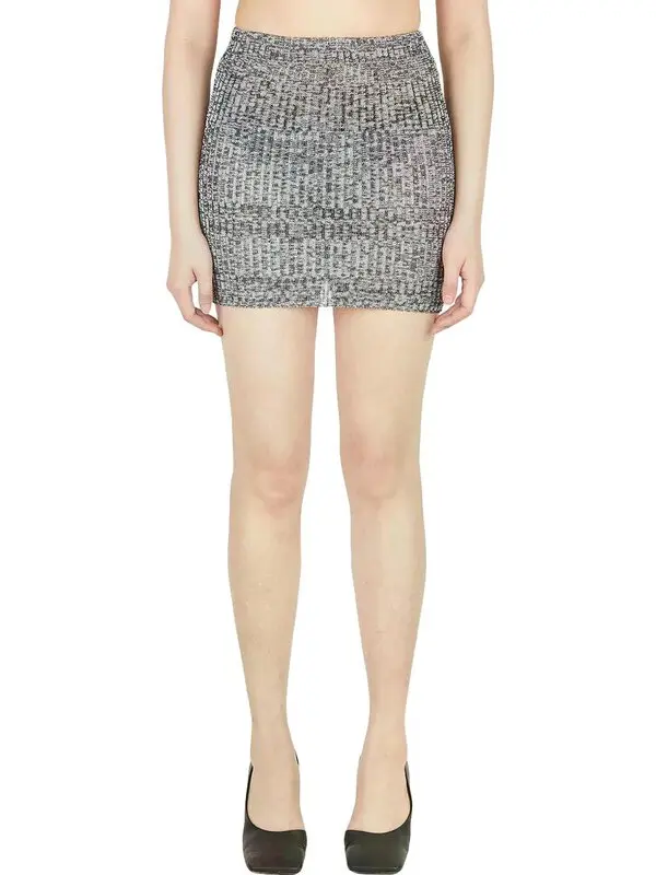 A. ROEGE HOVE Ribbed-knit Mini Skirt - Grey