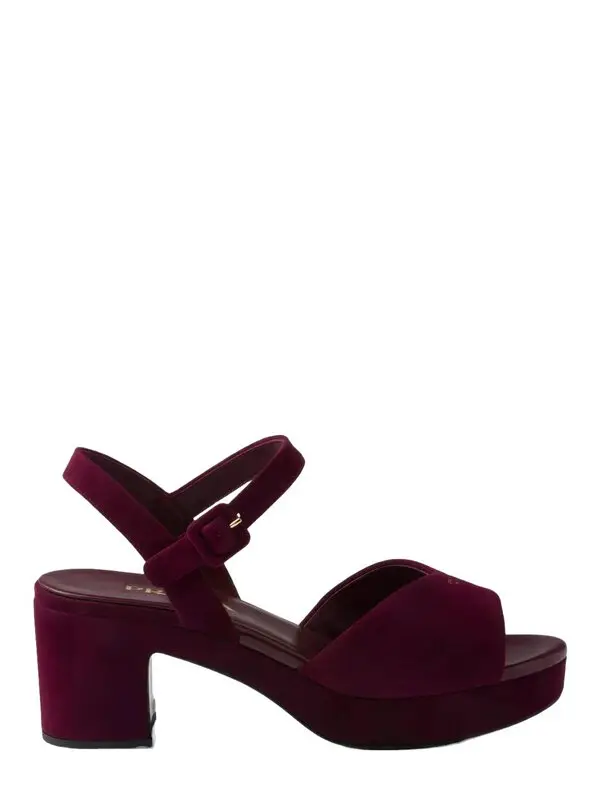 Prada 65mm Buckle-strap Platform Sandals - Red