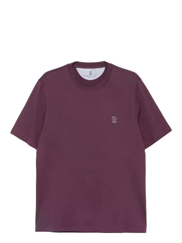 Brunello Cucinelli Logo-embroidered T-shirt - Purple