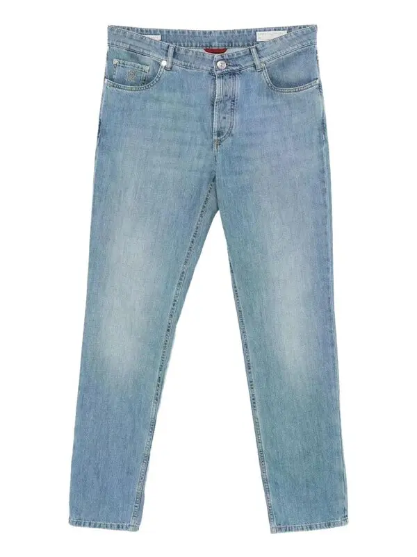 Brunello Cucinelli Logo-patch Jeans - Blue